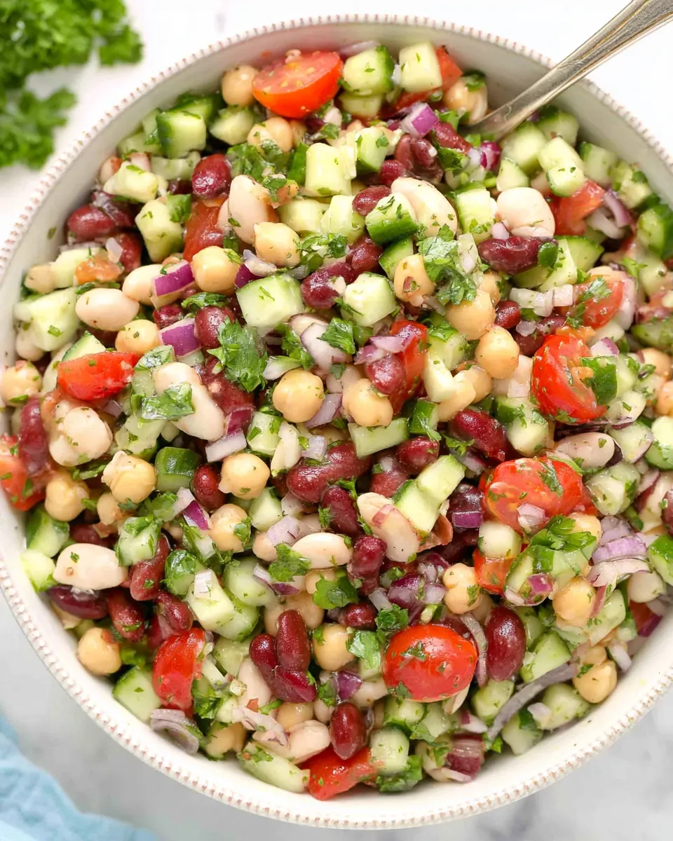 Mediterranean Bean Salad (Easy 10-Minute Recipe)